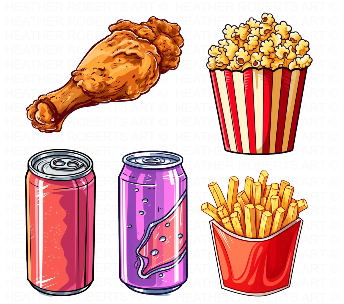 Junk Food and Fast Food Clipart Set – Heather Roberts Art