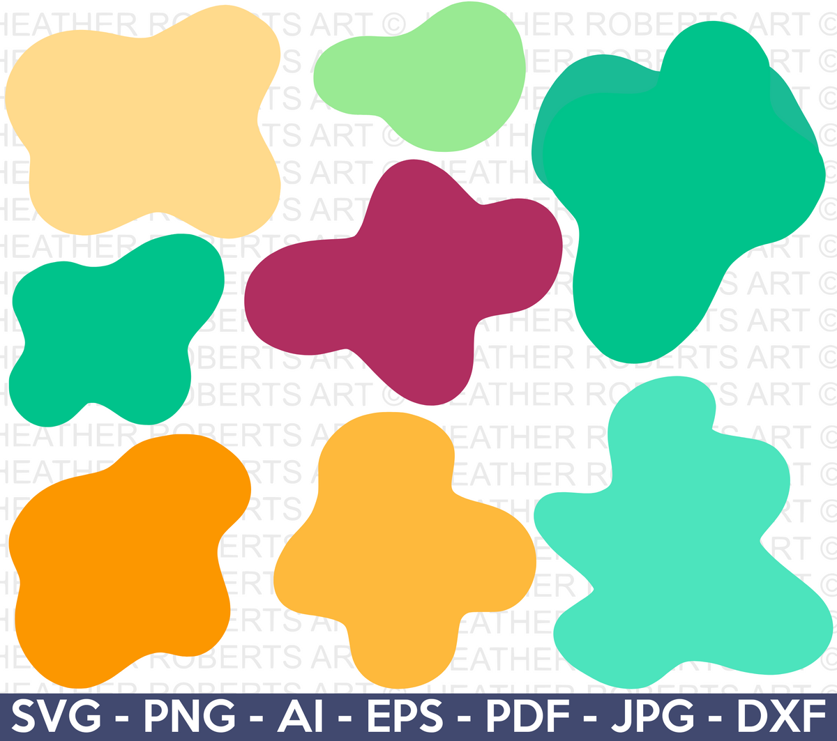 Paint Blobs SVG Bundle – Heather Roberts Art