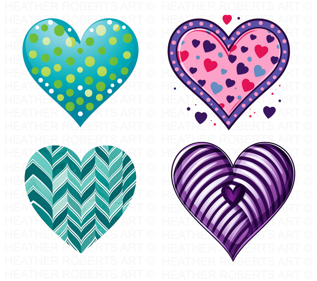 Heart Clipart Set – Heather Roberts Art