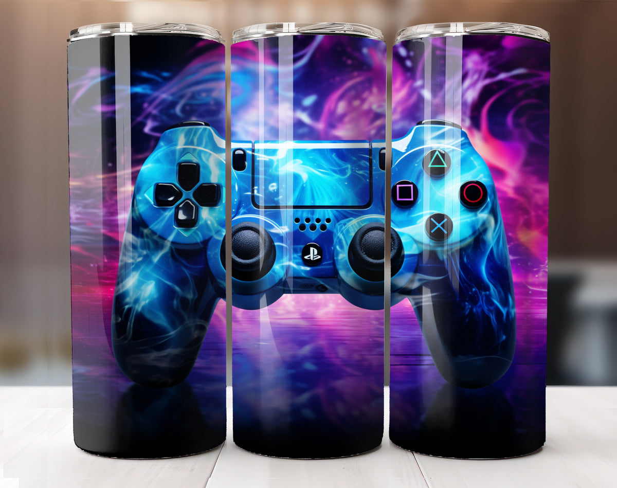 Gamer 20 Oz Tumbler Wrap, 3D Game Controller Tumbler Wrap – Heather Roberts Art