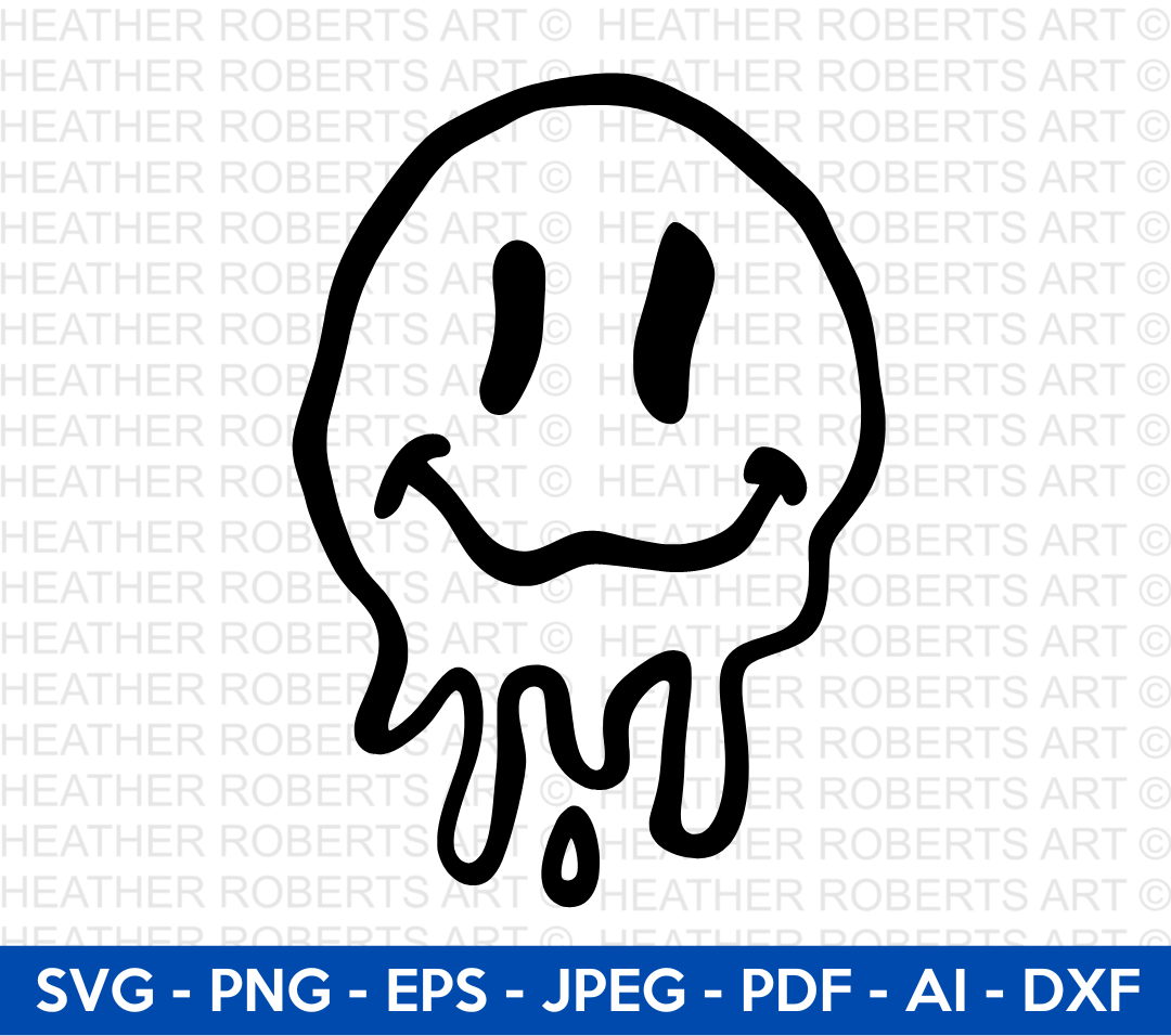 Dripping Smiling Face Svg – Heather Roberts Art