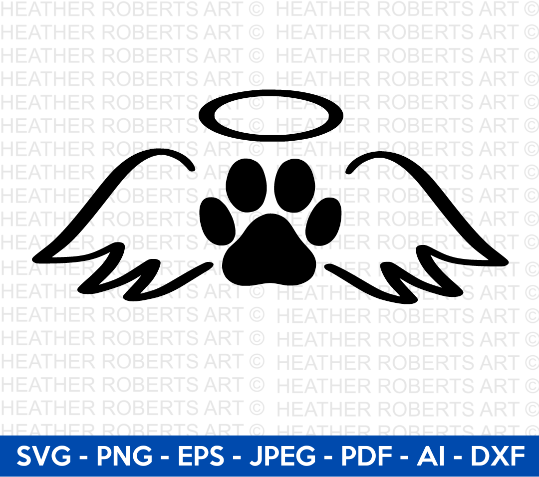 Dog Angel Wings SVG – Heather Roberts Art