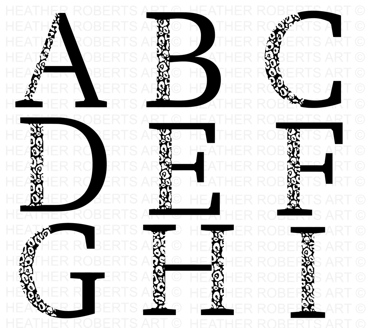 Leopard Cheetah Alphabet and Numbers SVG Bundle – Heather Roberts Art