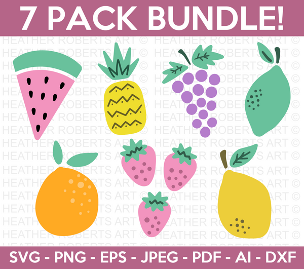 Fruit Cliparts Svg Bundle – Heather Roberts Art