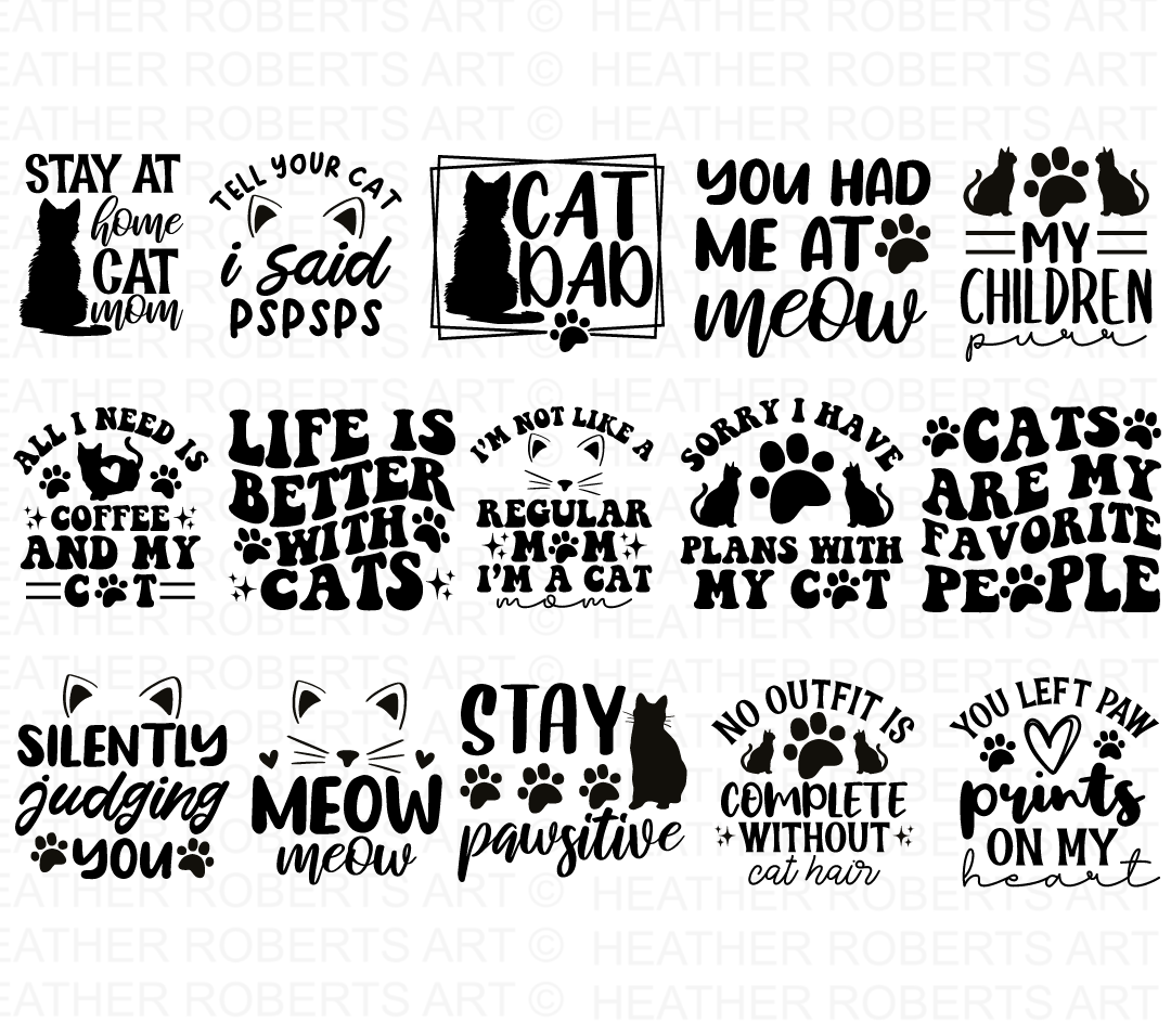 Cat Quotes Svg Bundle – Heather Roberts Art