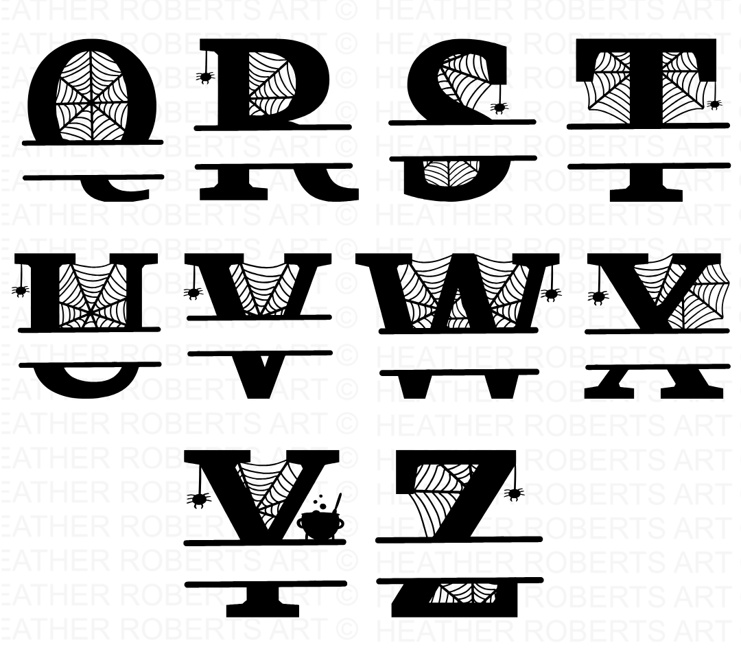Halloween Alphabet Split Monograms SVG Bundle – Heather Roberts Art