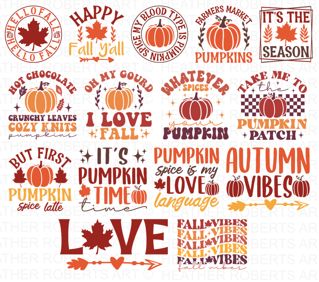 Autumn SVG Bundle – Heather Roberts Art