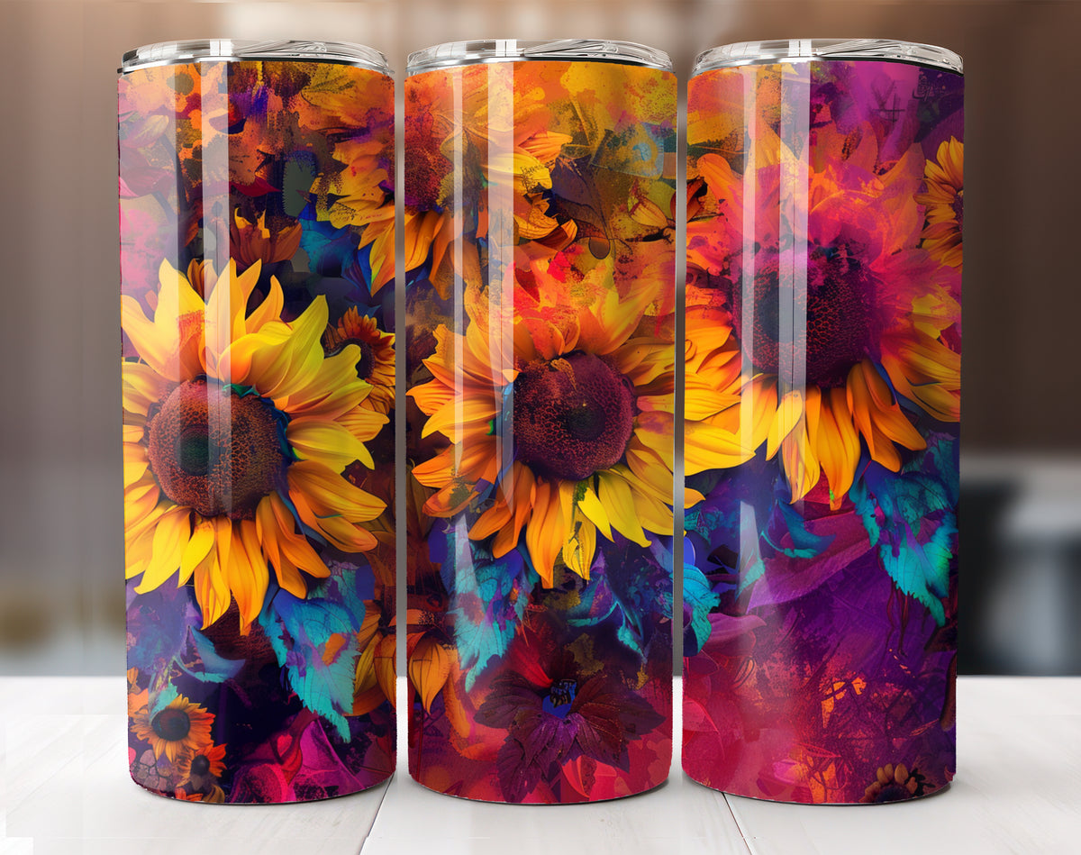 Alcohol Ink Sunflower 20 Oz Tumbler Wrap – Heather Roberts Art