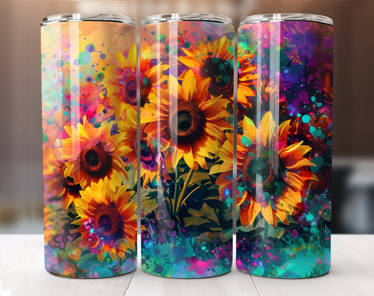 Alcohol Ink Sunflower 20 Oz Tumbler Wrap – Heather Roberts Art