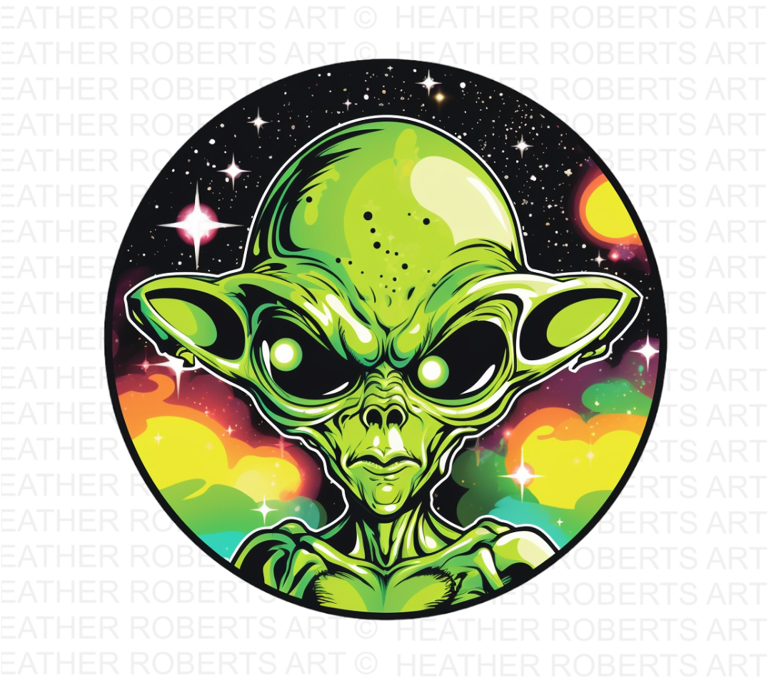 Psychedelic Alien PNG – Heather Roberts Art