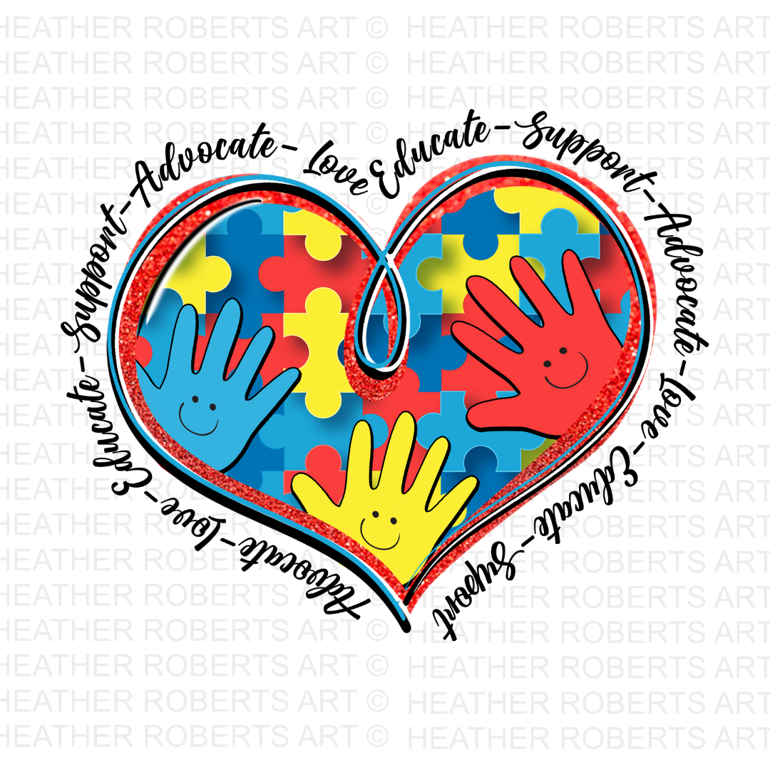 Autism Heart PNG – Heather Roberts Art