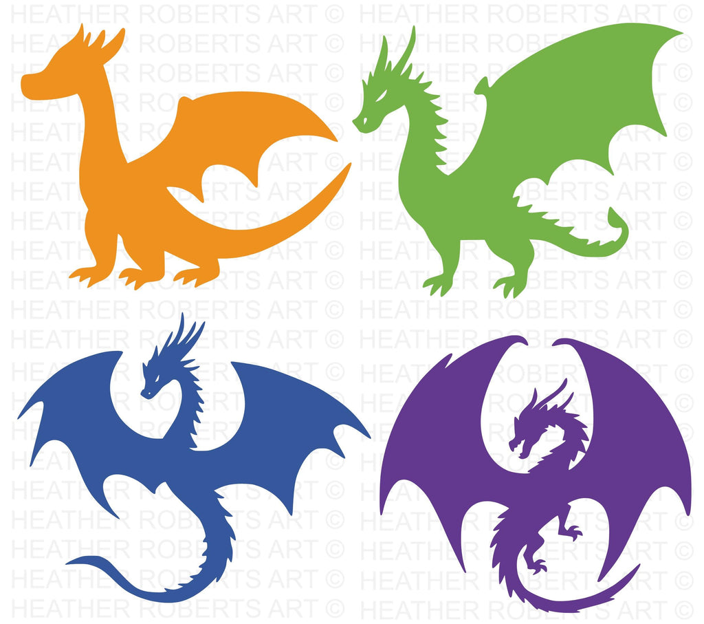 Dragon SVG Clipart Bundle – Heather Roberts Art