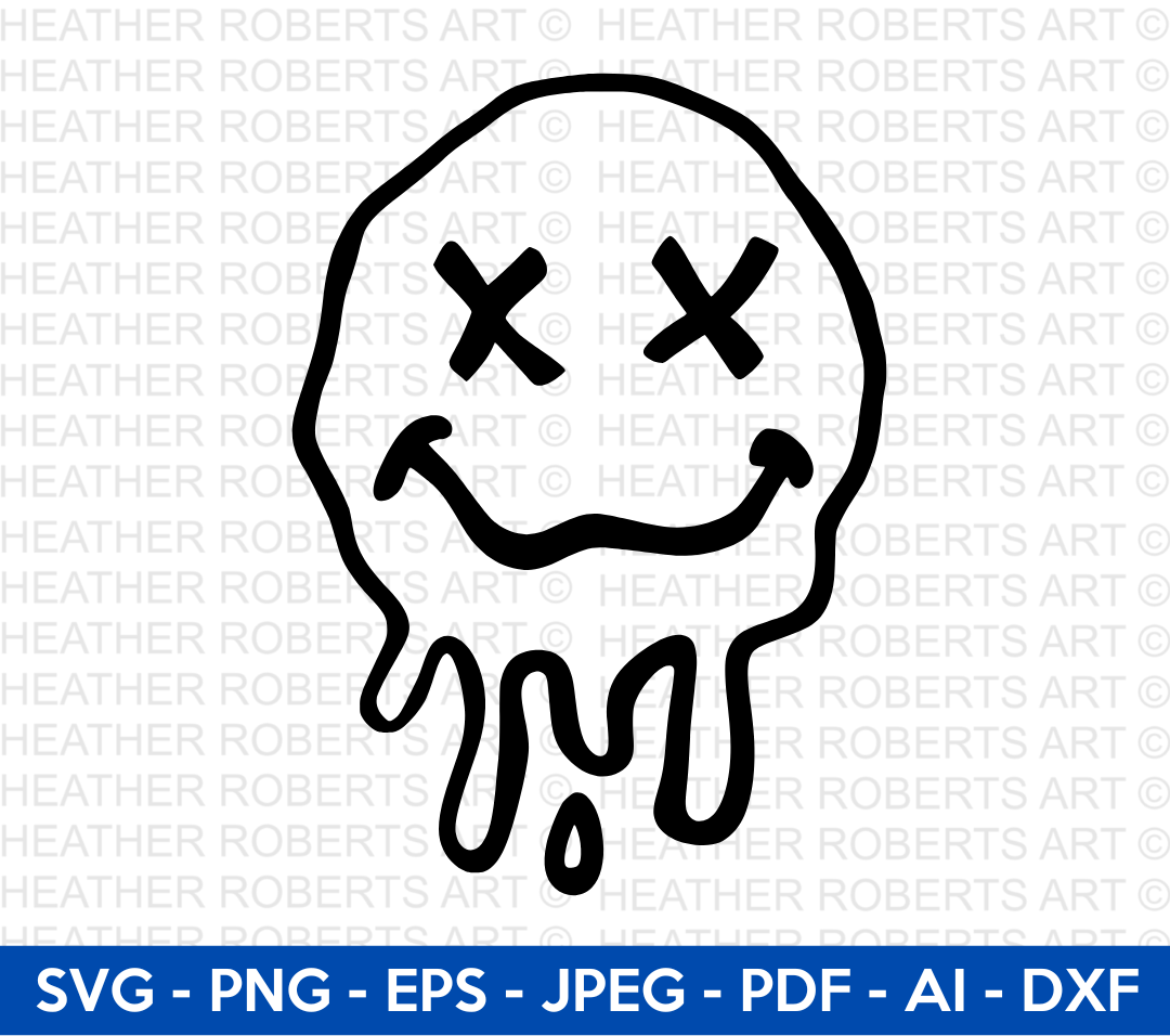 Dripping Happy Face Svg – Heather Roberts Art