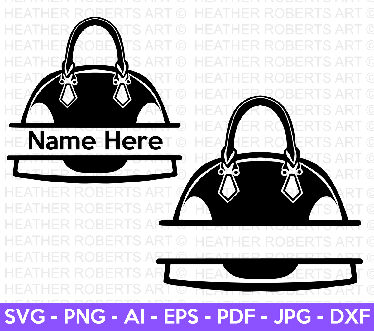 Bag Split Monogram SVG – Heather Roberts Art
