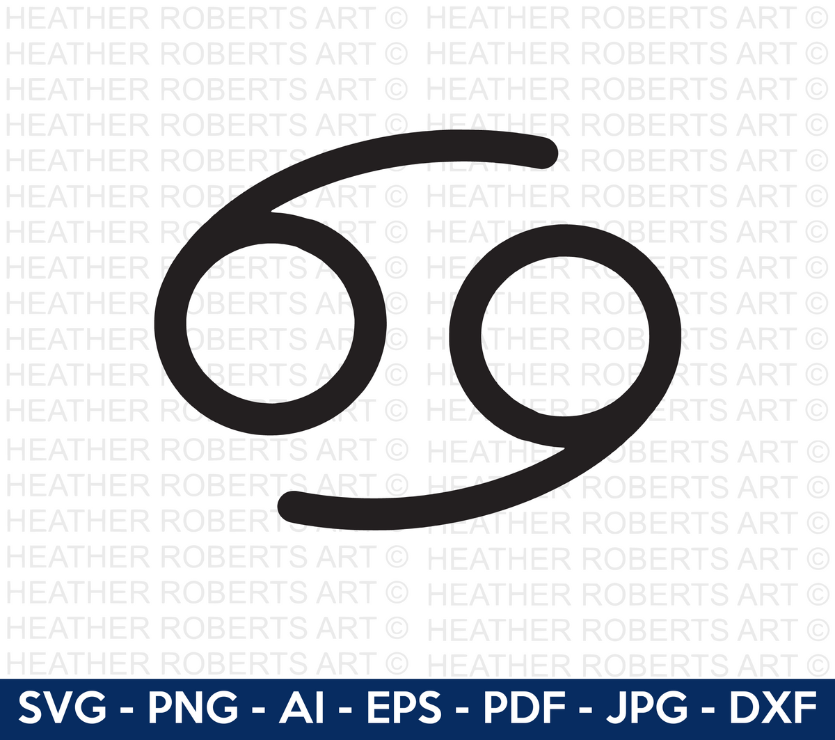 Cancer Zodiac Sign Symbol SVG – Heather Roberts Art