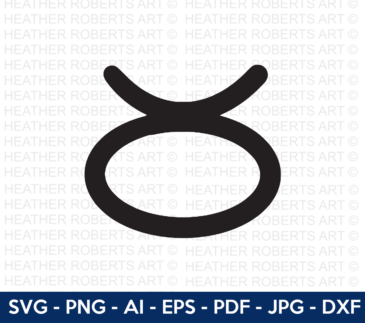 Taurus Zodiac Sign Symbol SVG – Heather Roberts Art