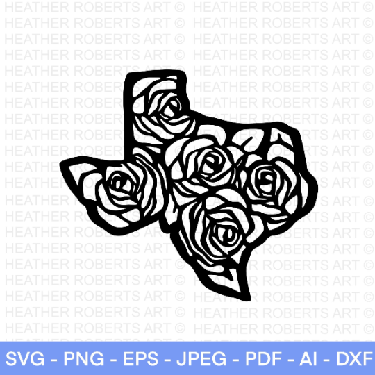 Texas Rose SVG – Heather Roberts Art